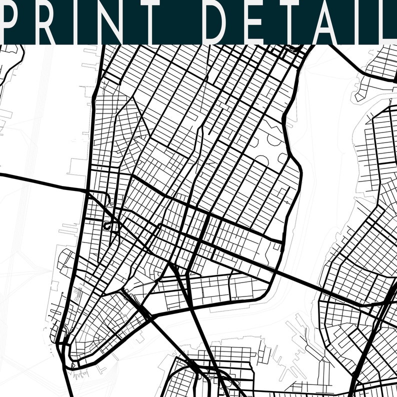 KINGSTON City Map PRINTABLE Black and White Wall Art Poster - Etsy