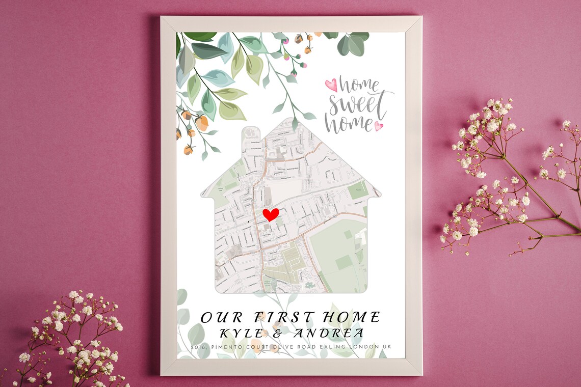 New Home Custom Map PRINTABLE Personalized Location Poster | Etsy