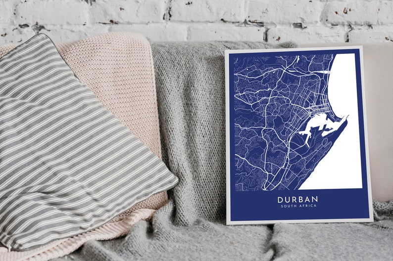 DURBAN City Map PRINTABLE Color Wall Art Poster Modern - Etsy