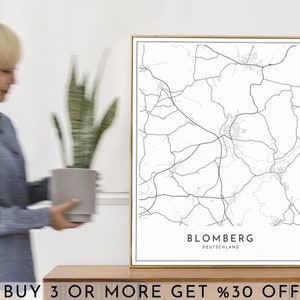 BLOMBERG City Map PRINTABLE Black and White Wall Art Poster Modern ...