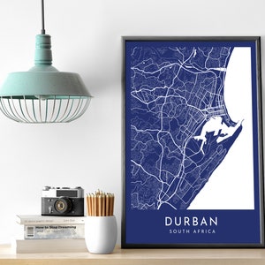 DURBAN City Map PRINTABLE Color Wall Art Poster Modern - Etsy