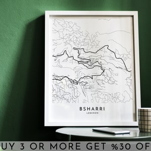 BSHARRI City Map PRINTABLE Black and White Wall Art Poster Modern ...
