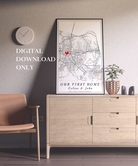 New Home Custom Map PRINTABLE Personalized Location Poster | Etsy
