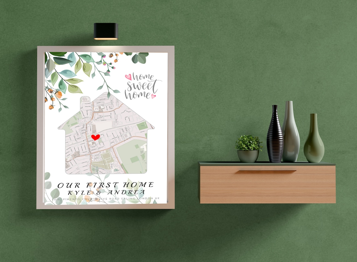 New Home Custom Map PRINTABLE Personalized Location Poster | Etsy