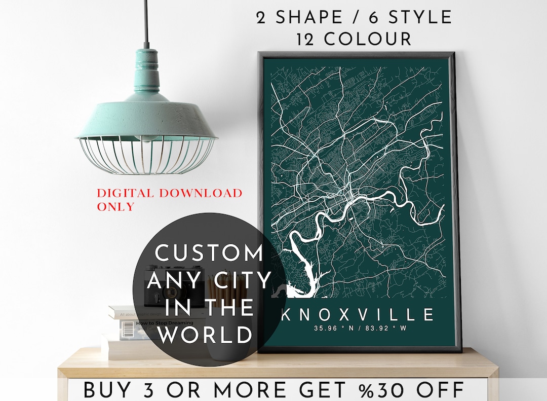 Personalized City Map Wall Art - Custom Printable Poster - Instant ...