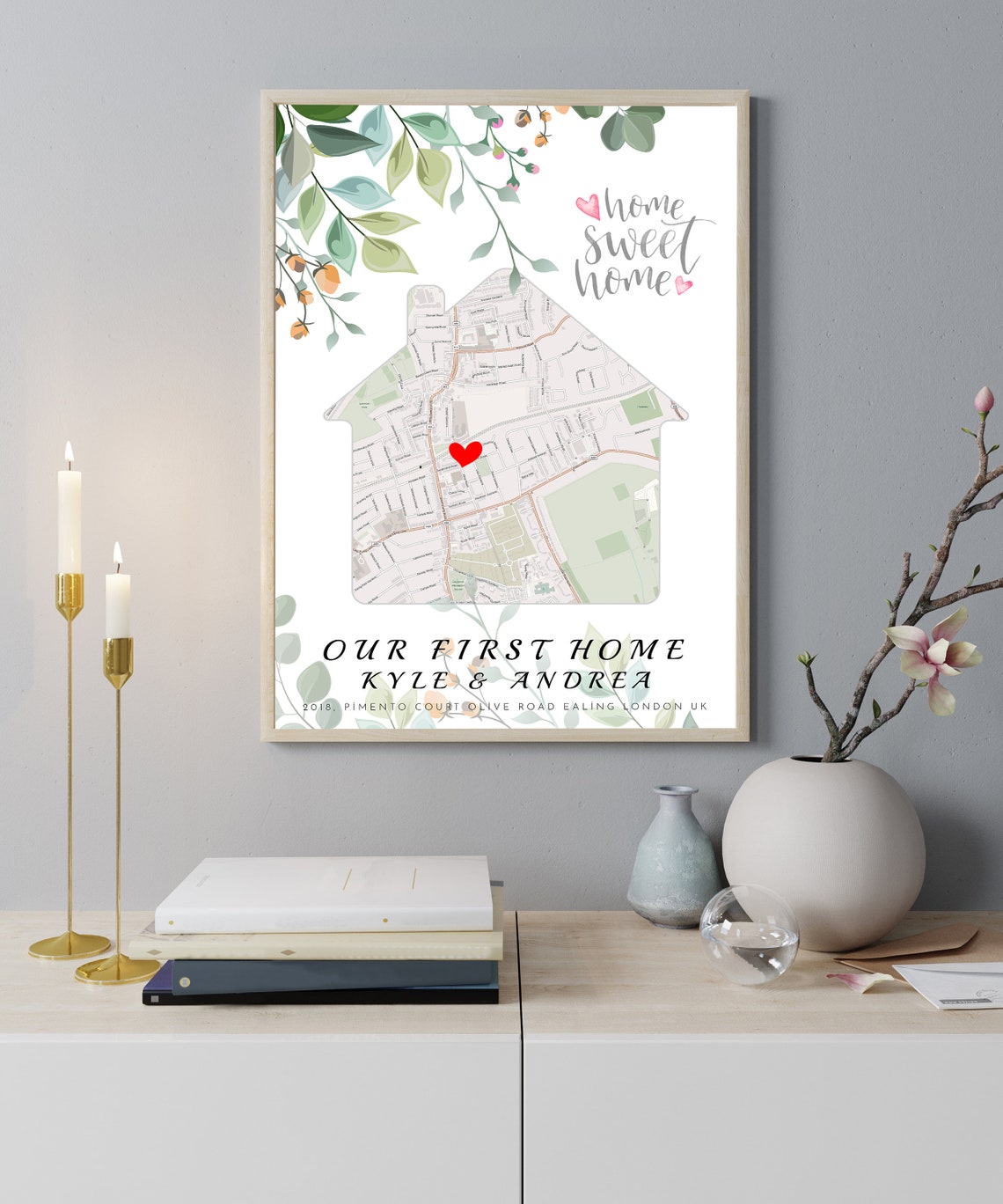 New Home Custom Map PRINTABLE Personalized Location Poster | Etsy