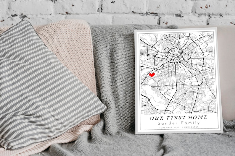 New Home Custom Map PRINTABLE Personalized Location Poster First Home ...