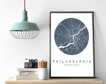 PHILADELPHIA City Map PRINTABLE Color Wall Art Poster Modern | Etsy