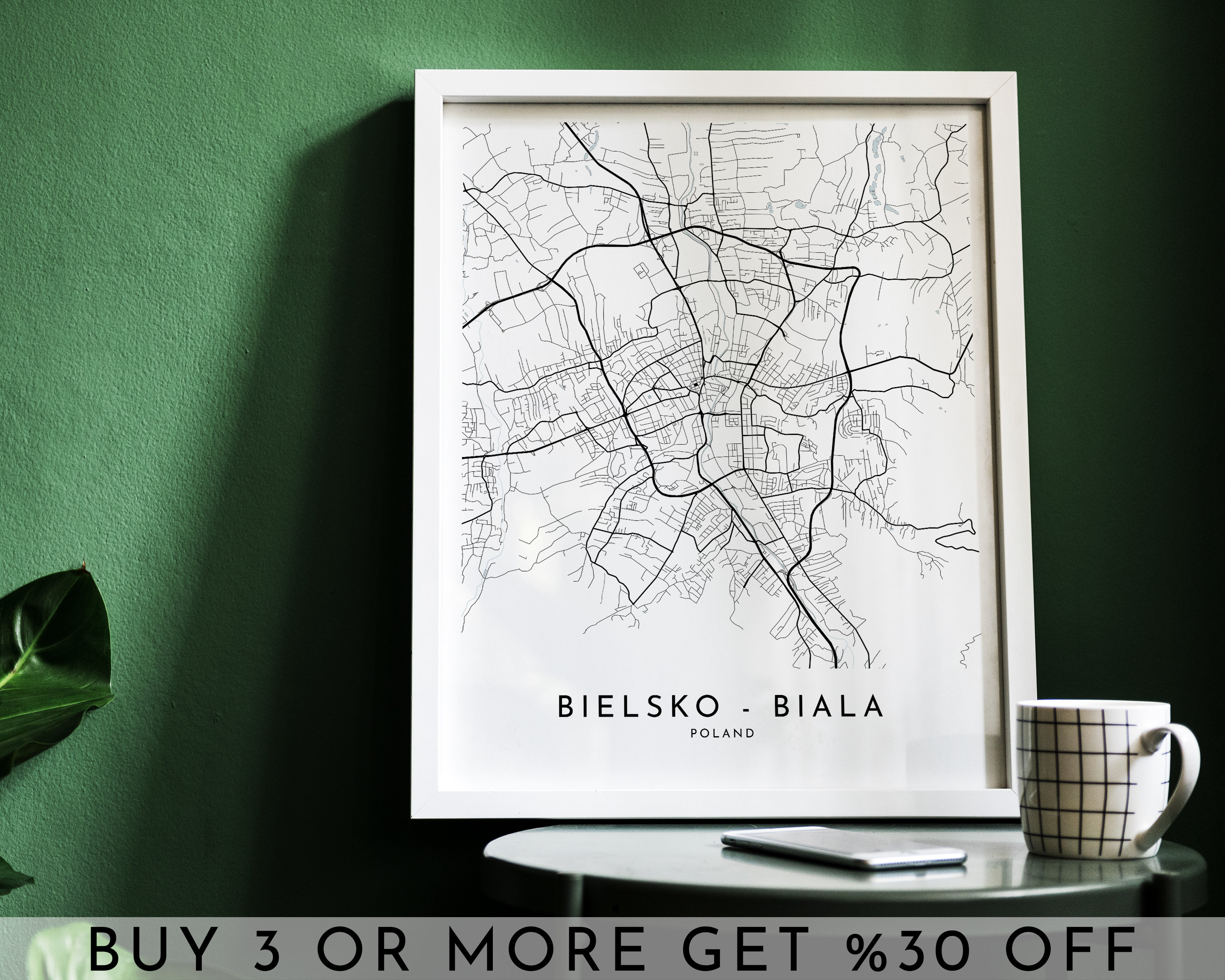 Bielsko Biala City Map PRINTABLE Black and White Wall Art - Etsy