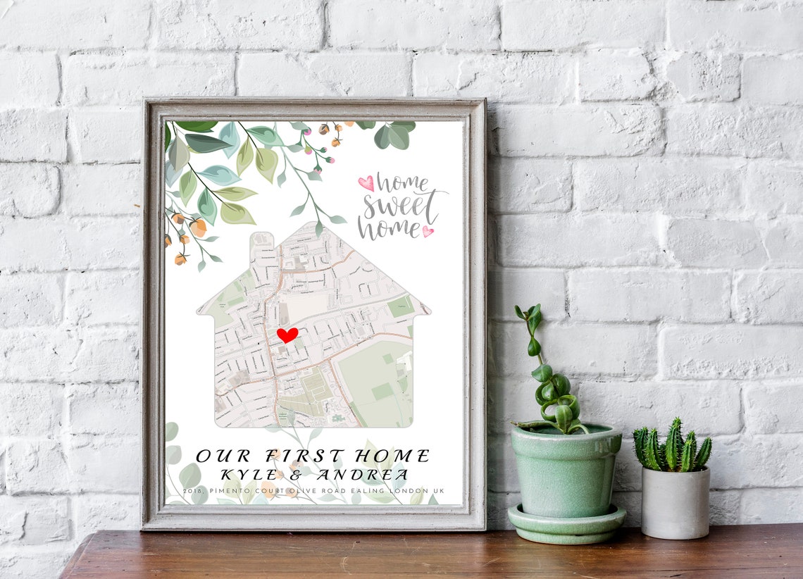 New Home Custom Map PRINTABLE Personalized Location Poster | Etsy