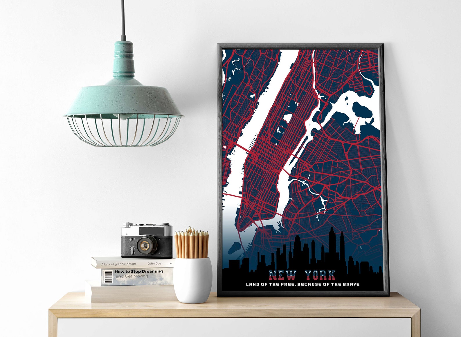 CUSTOM CITY SKYLINE Map, Personalized Map Poster, Printable Map Wall ...