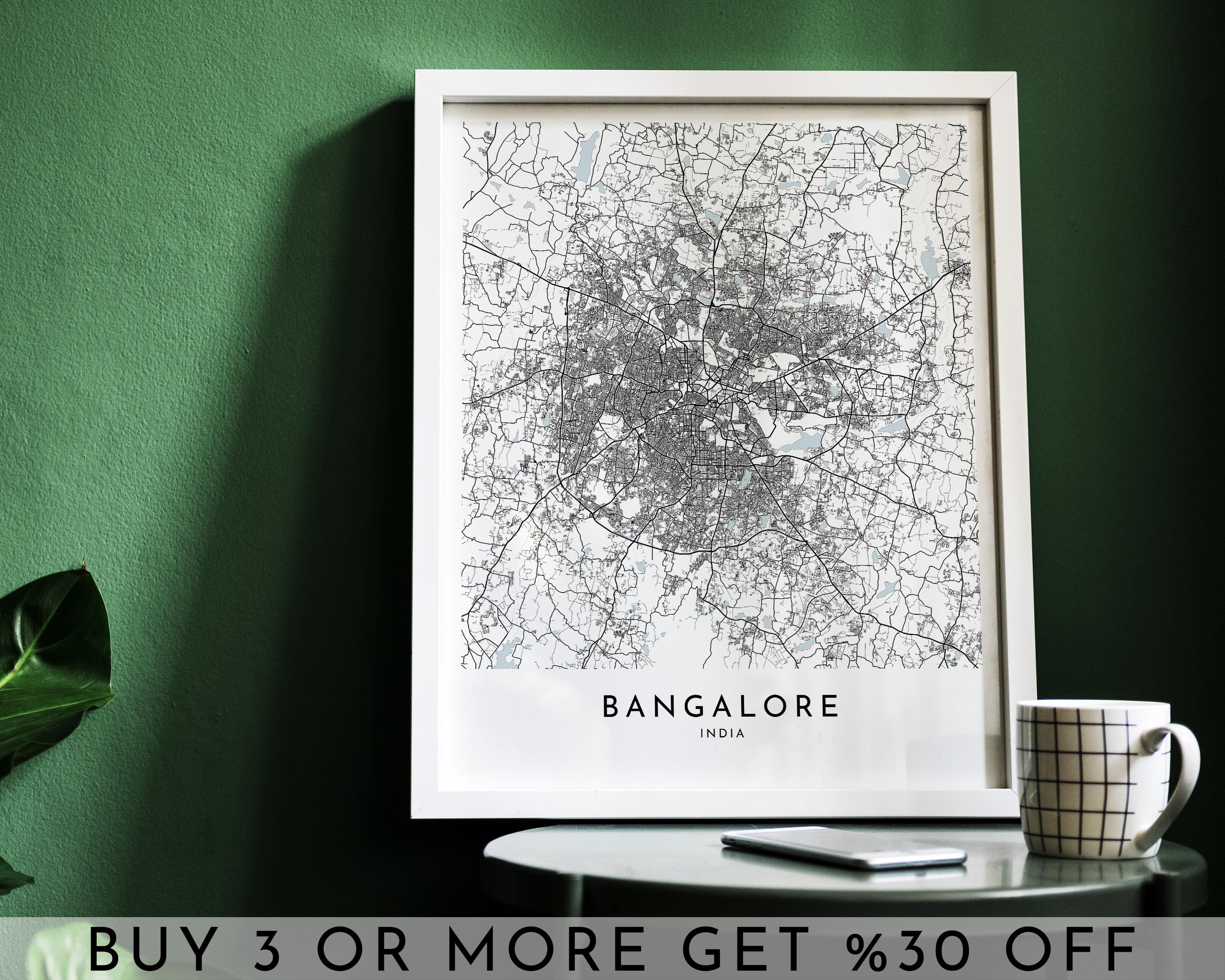 BANGALORE City Map PRINTABLE Black and White Wall Art Poster - Etsy