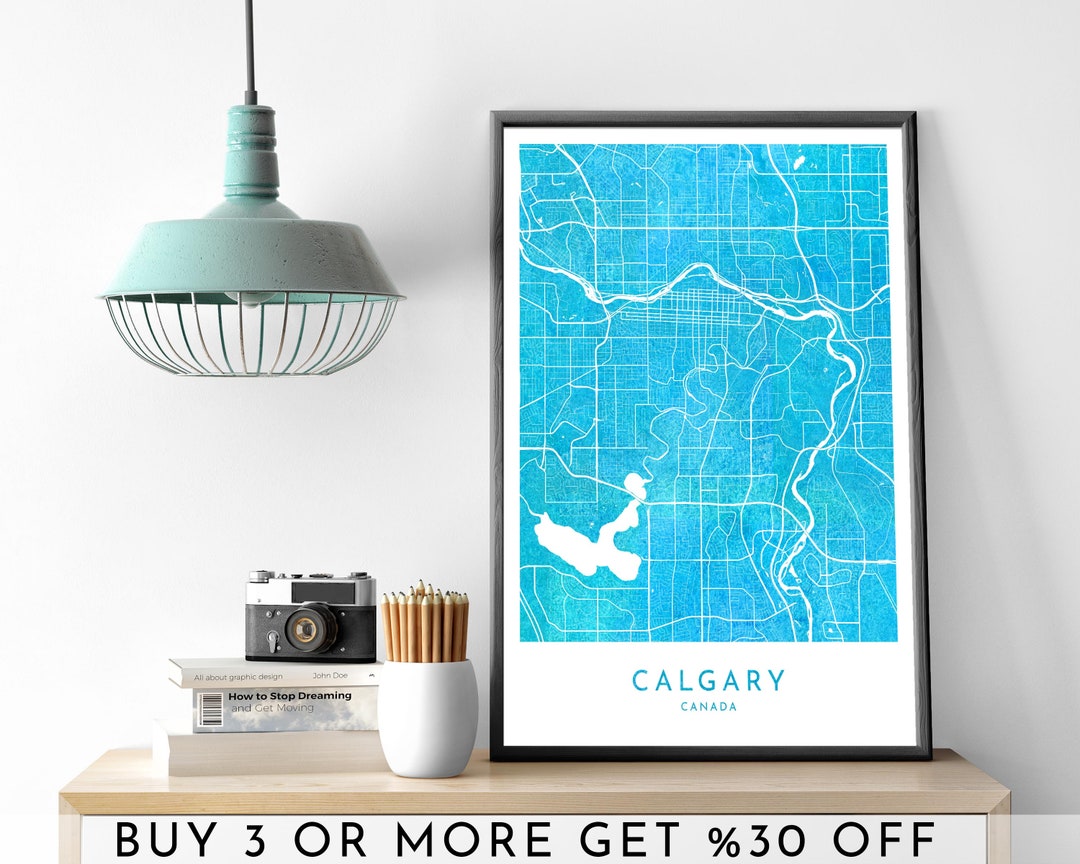 CALGARY City Map PRINTABLE Watercolor Wall Art Poster Modern Minimalist ...