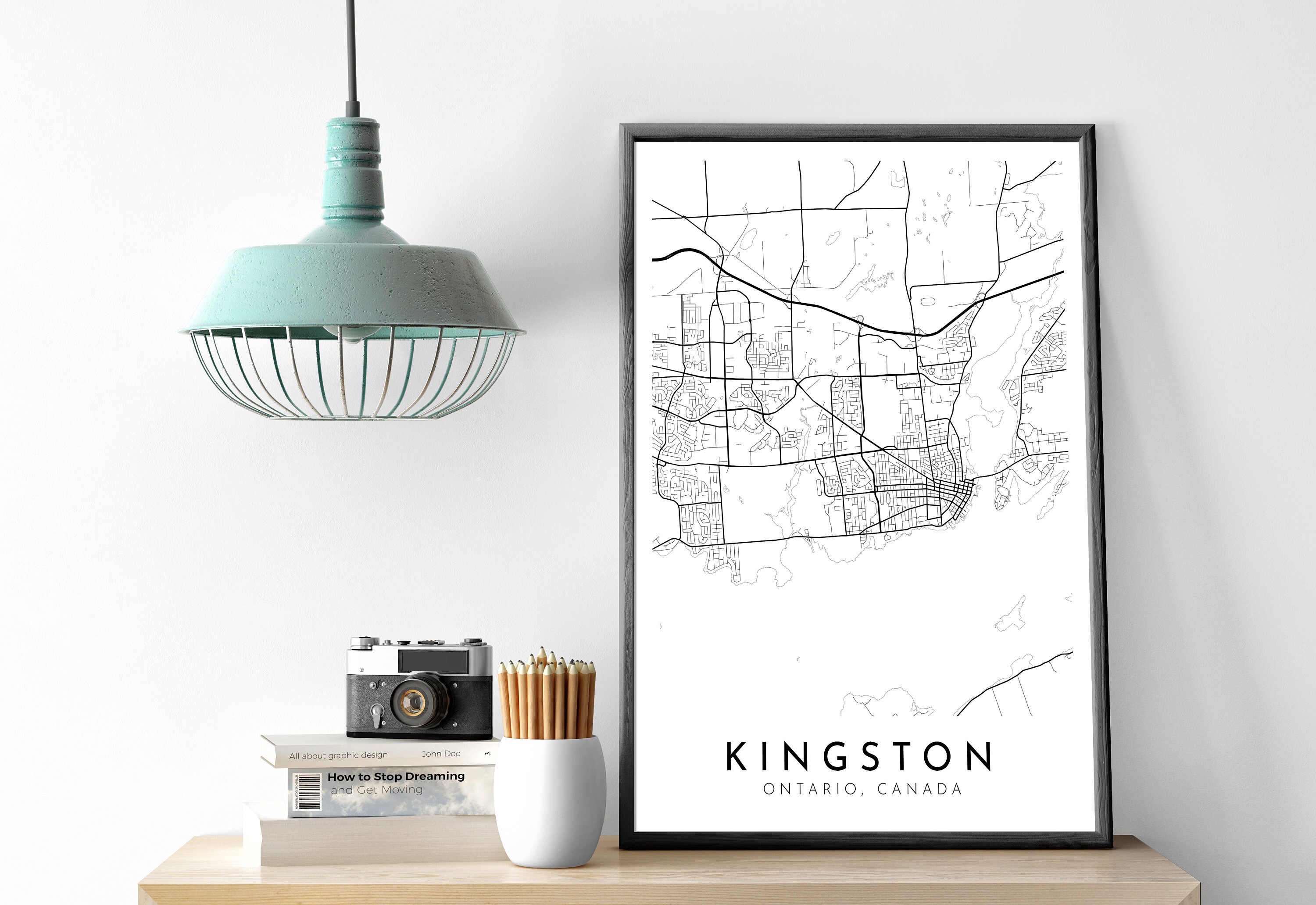 KINGSTON City Map PRINTABLE Black and White Wall Art Poster - Etsy