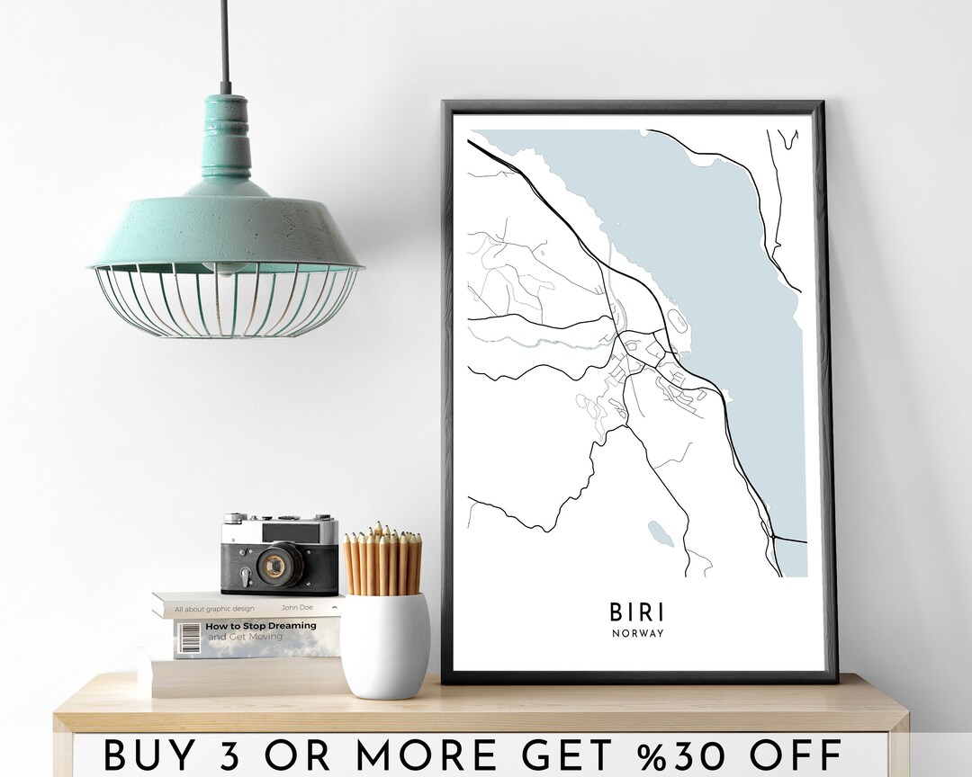 BIRI City Map PRINTABLE Black and White Wall Art Poster Modern ...