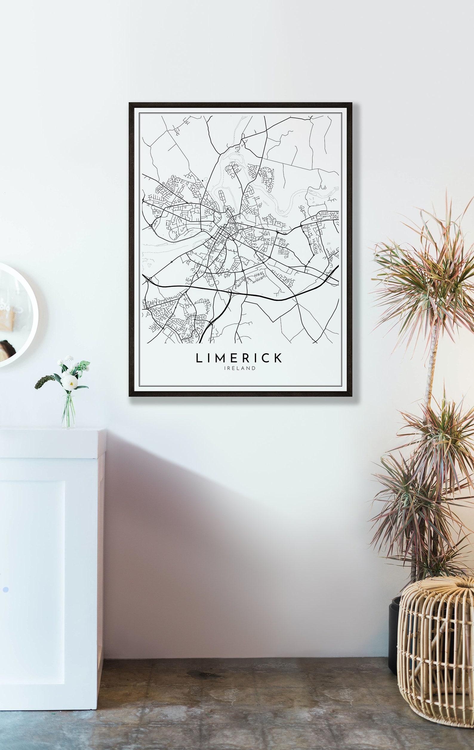 LIMERICK City Map PRINTABLE Black and White Wall Art Poster - Etsy