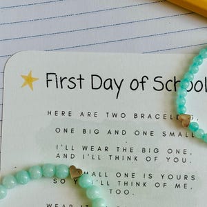 First Day of Kindergarten Bracelet Set / Mommy and Me Back to School ...
