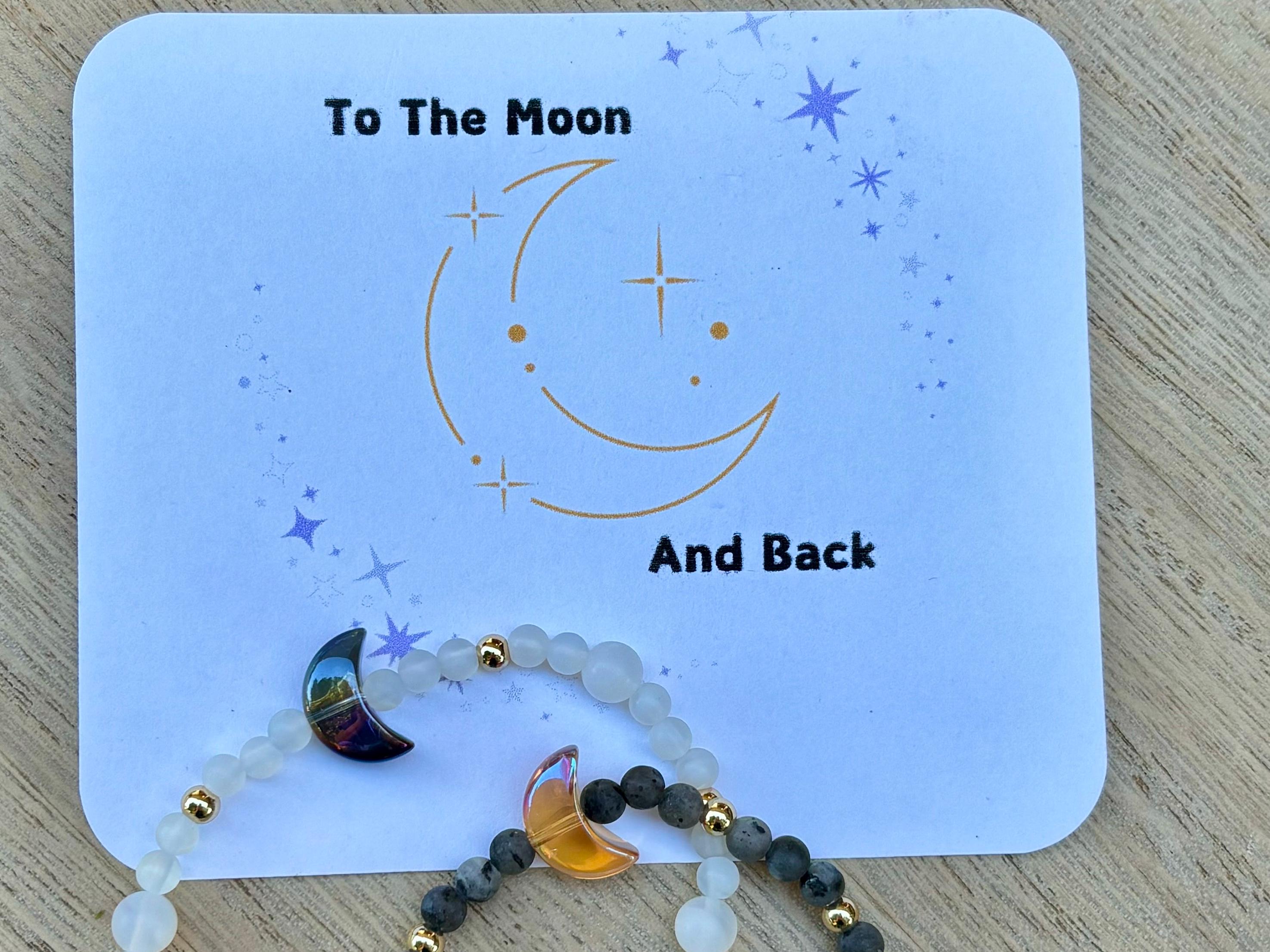 Crystal Moon Bracelet: Quartz or Labradorite Beaded Stretch Bracelet - Etsy