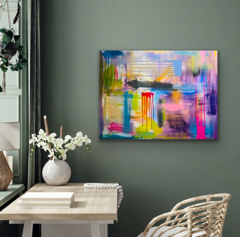 Acrylbild auf Leinwand Abstrakte Kunst Malerei Kunstwerk - Etsy.de