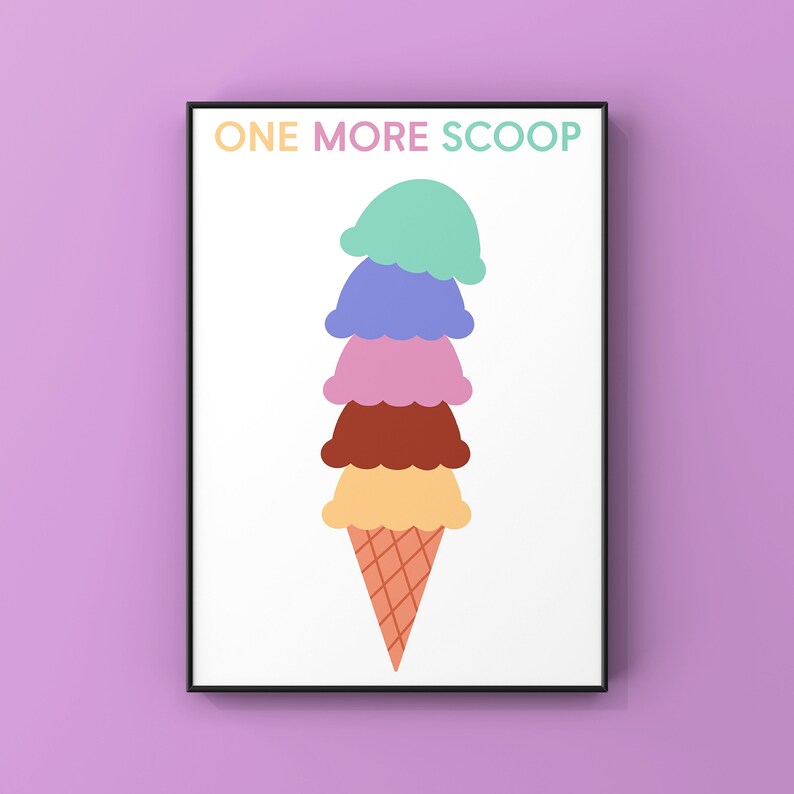 One More Scoop | Printable Cute Wall Art | Kids Prints | Kids Room ...