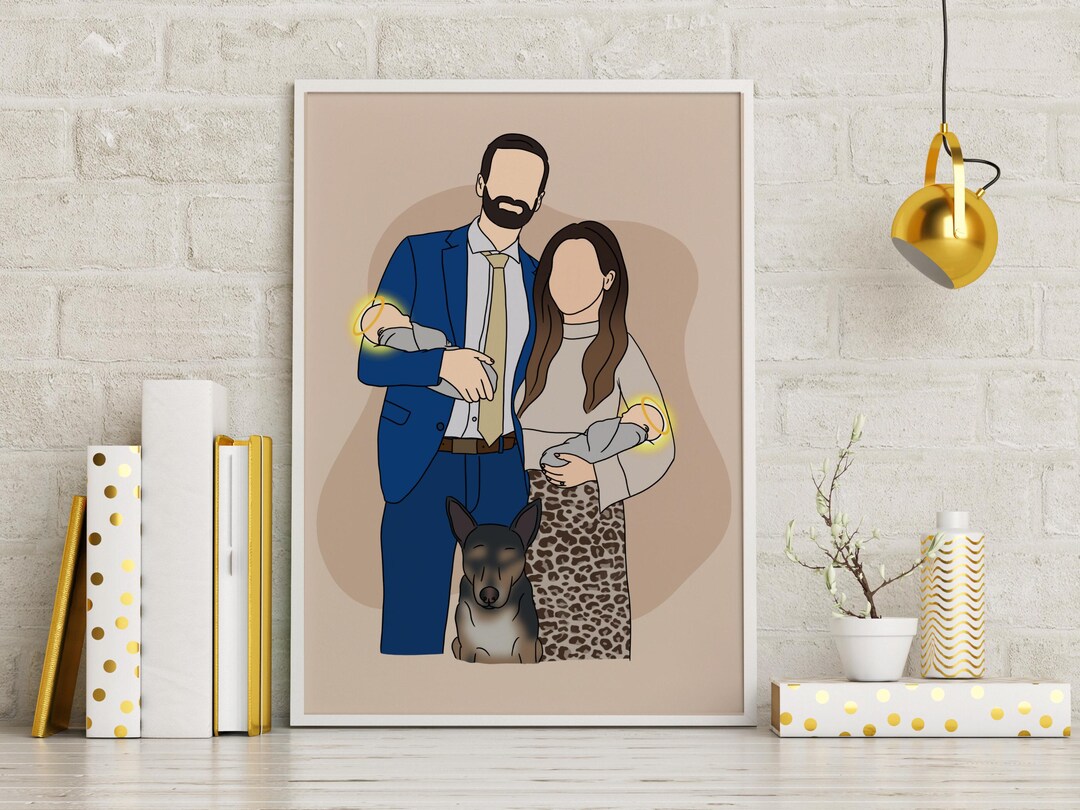 Memorial Custom Line Drawing Faceless Portrait Miscarriage Memorial ...