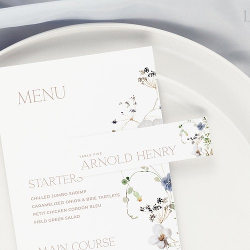 ENCHANTED Wedding Menu Template Elegant Floral Editable - Etsy