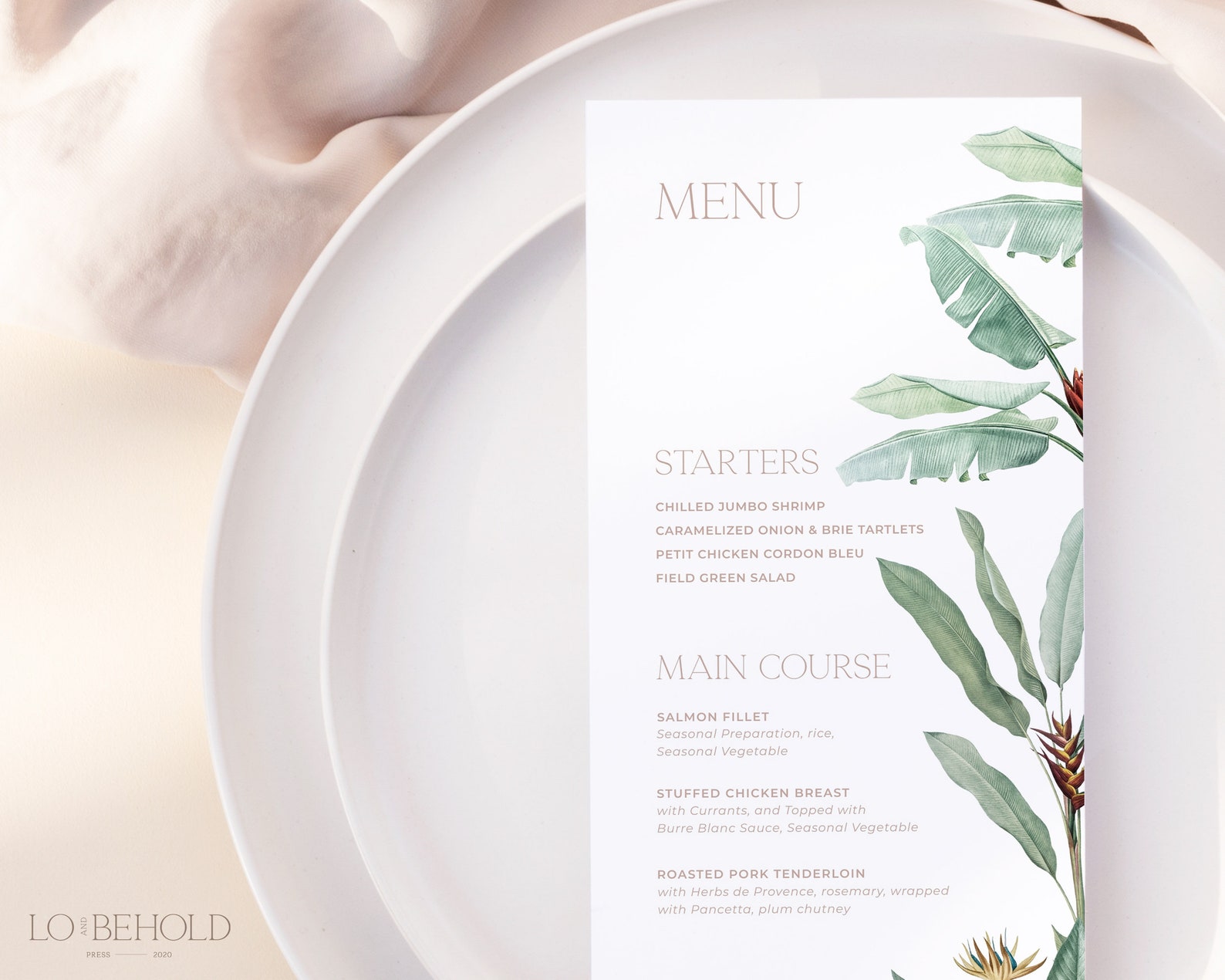 PARADISE Tropical Menu Template Editable Template Instant - Etsy