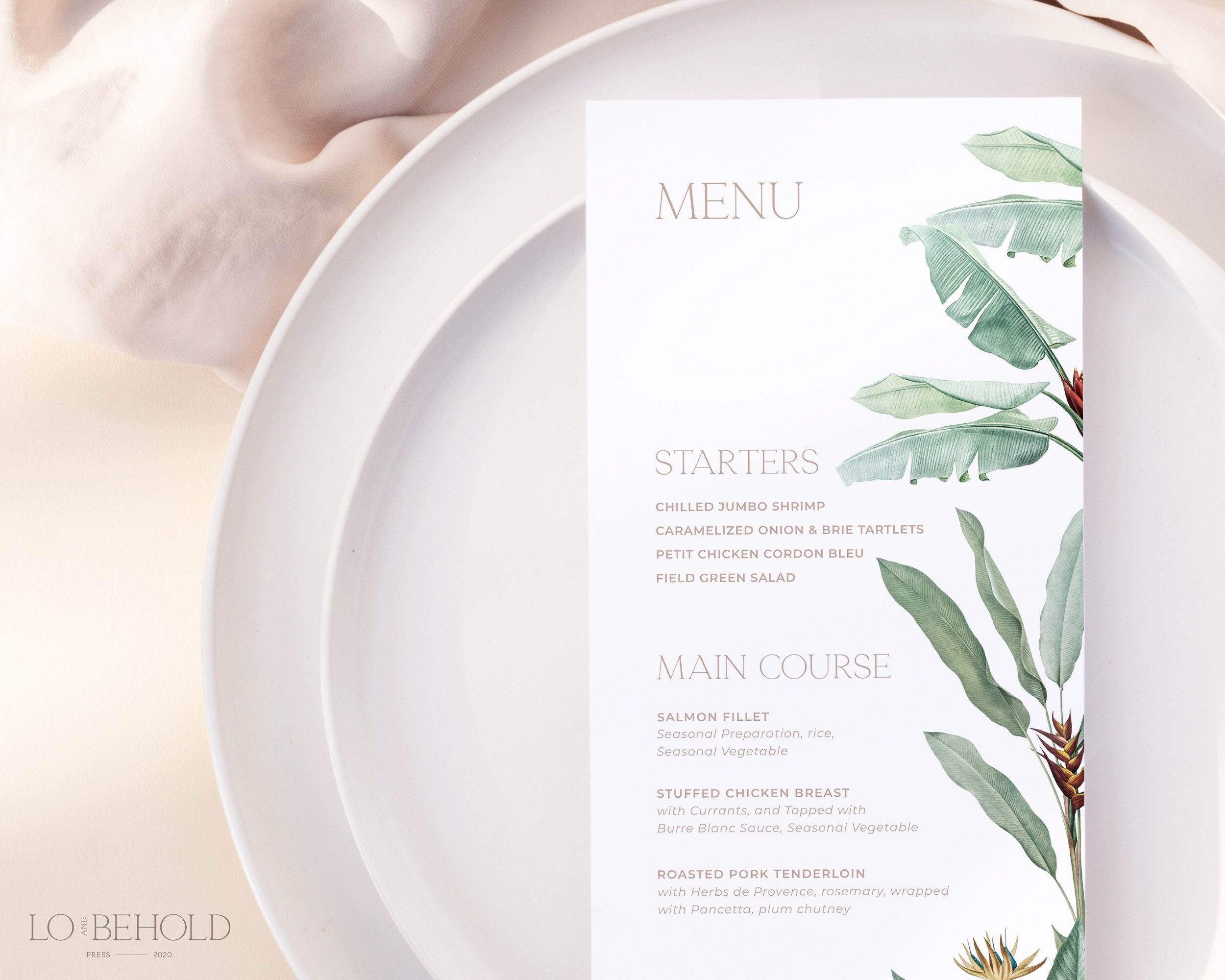 PARADISE Tropical Menu Template Editable Template Instant - Etsy