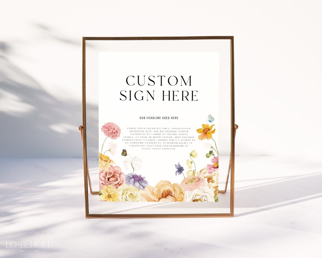 BLOOM | Floral Custom Sign Template DIY Instant Download Modern Spring ...