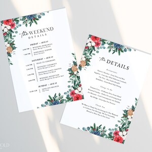 Holiday Itinerary Template, Printable Christmas Itinerary Schedule ...