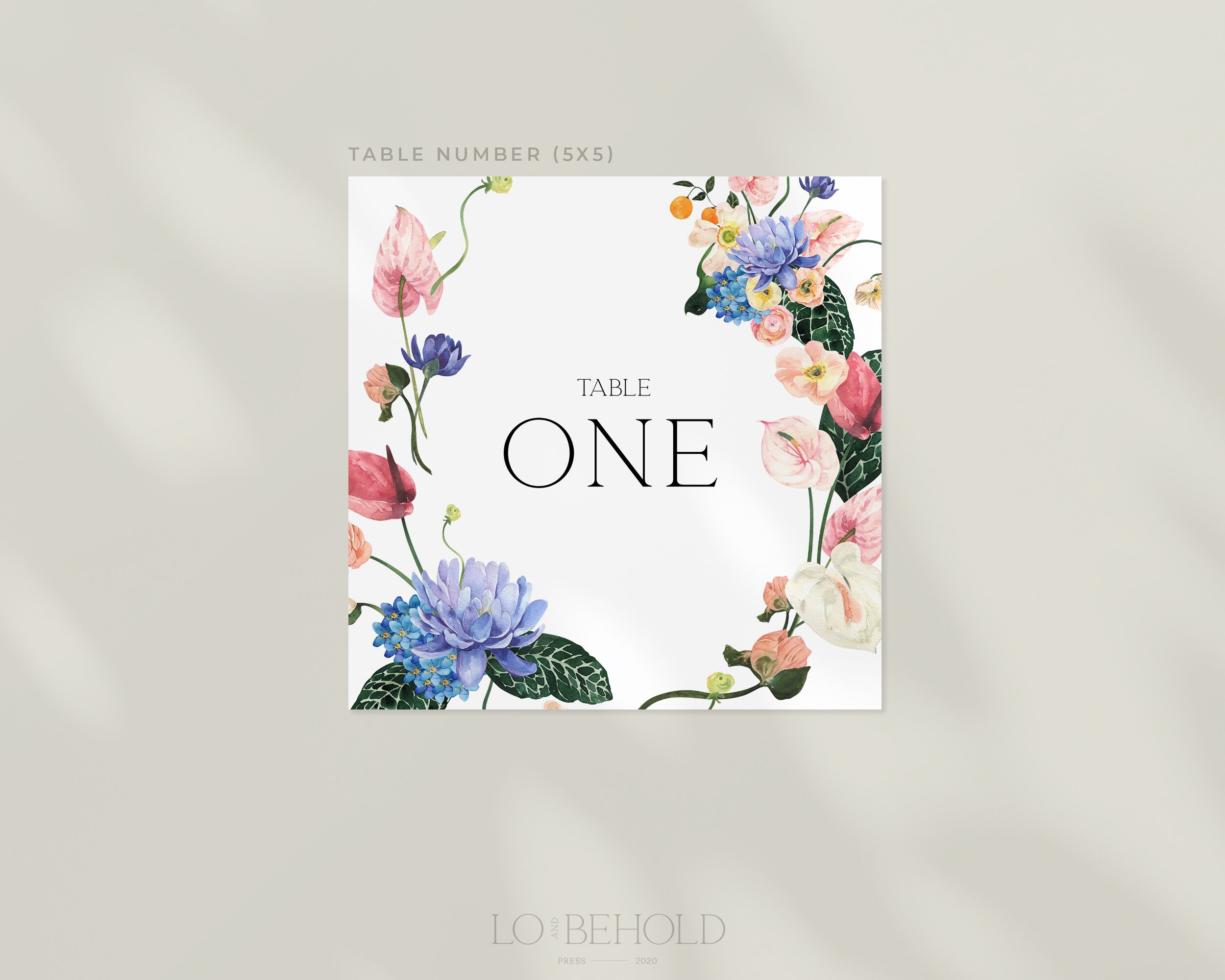 HOPE Table Number Template Elegant Floral Editable Template - Etsy