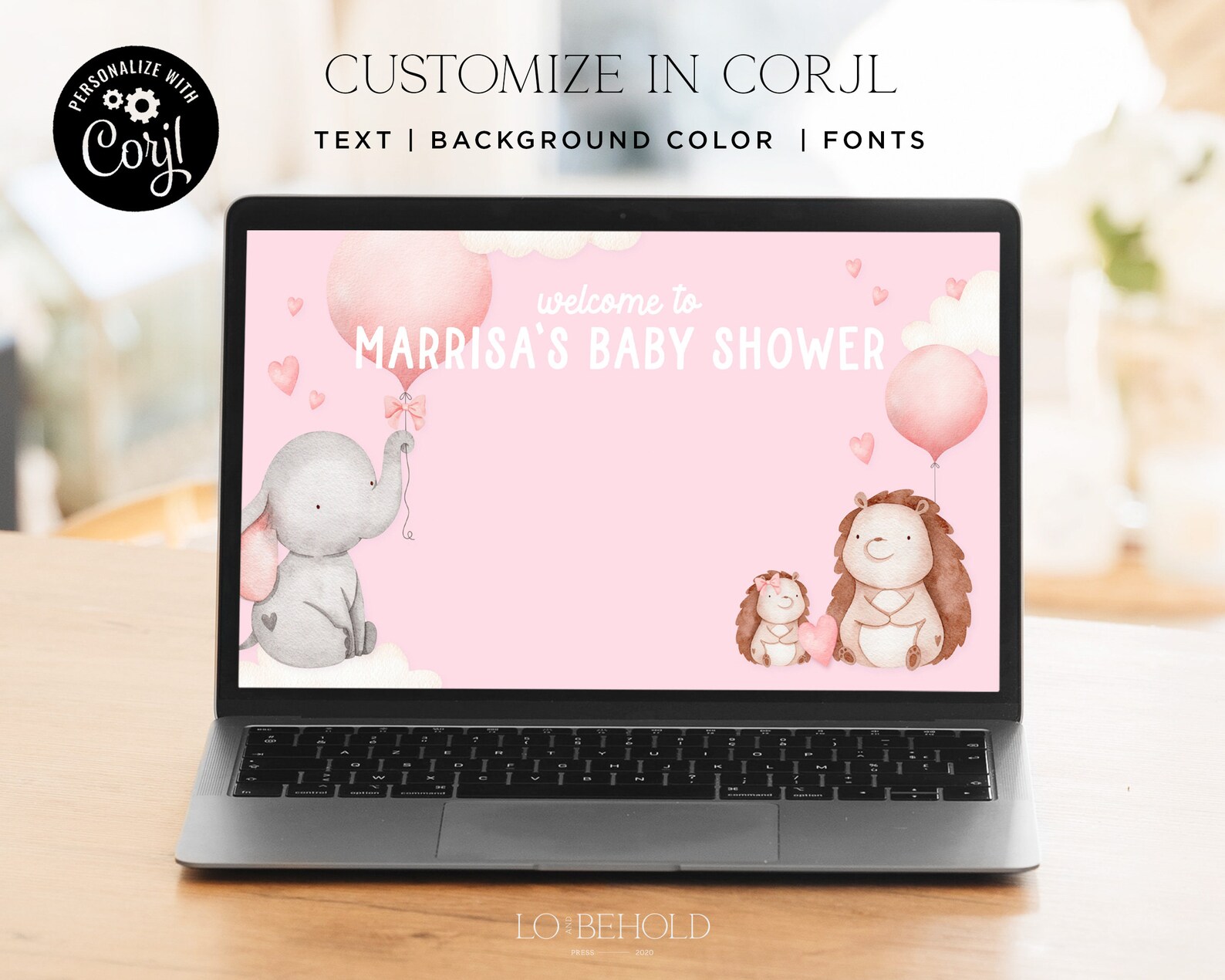 Zoom Background Baby Shower, Virtual Baby Shower, Social Distance ...
