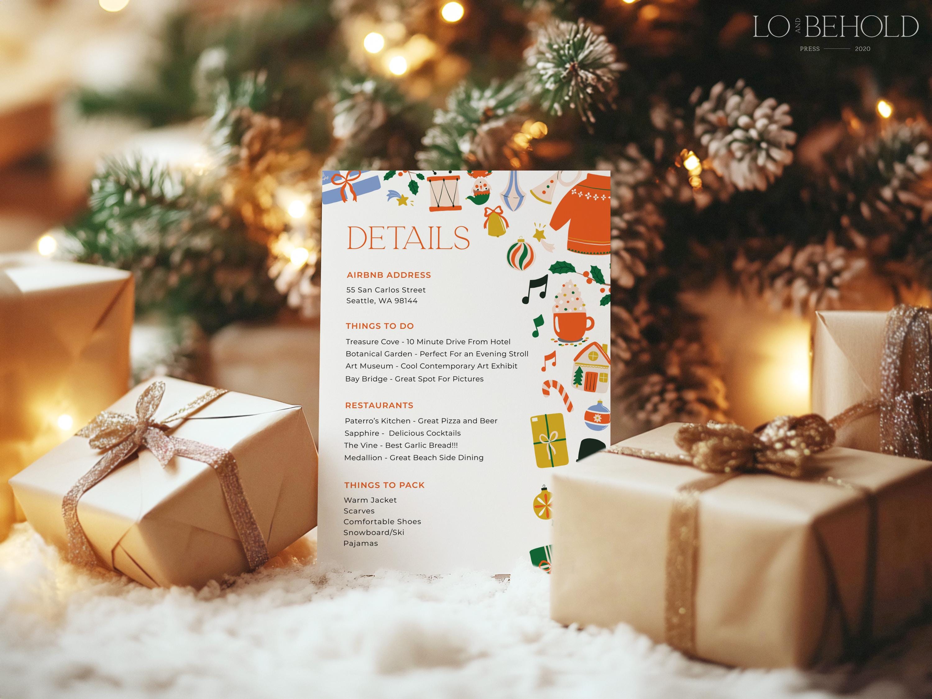 Editable Christmas Weekend Itinerary Template, Holiday Trip Planner ...