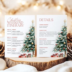 Editable Christmas Weekend Itinerary Template, Holiday Travel Schedule ...