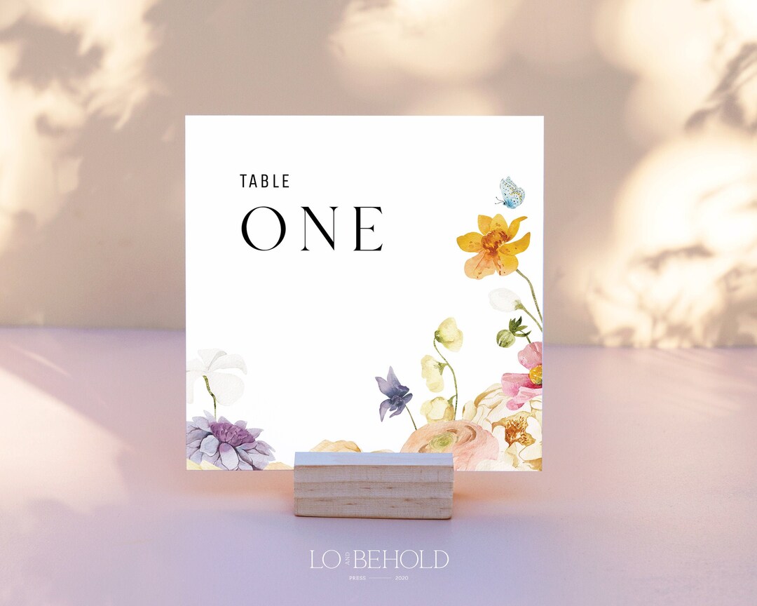 BLOOM | Table Number Template Modern Floral Editable Template DIY ...