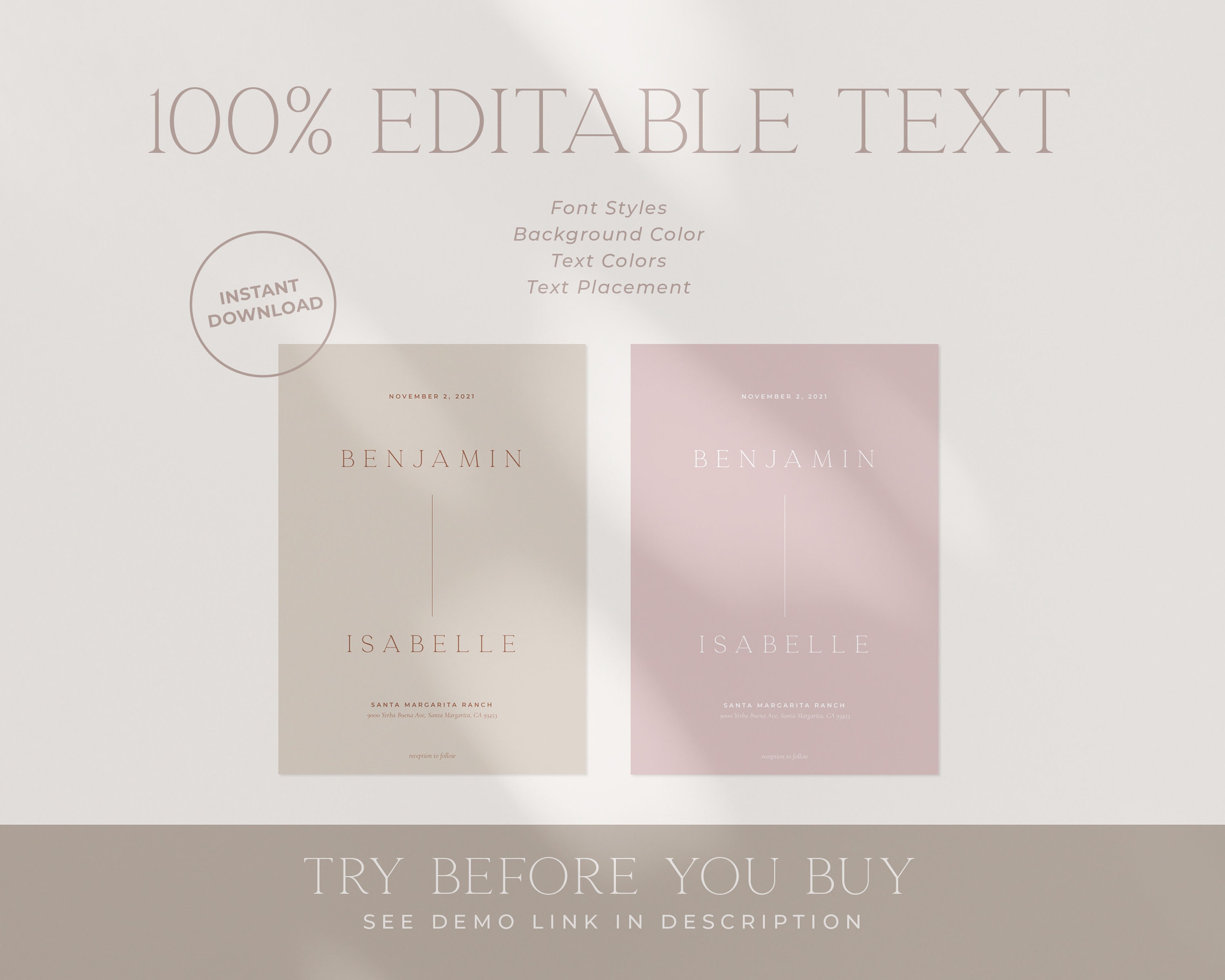 ENCHANTED Wedding Itinerary Template Editable Instant - Etsy