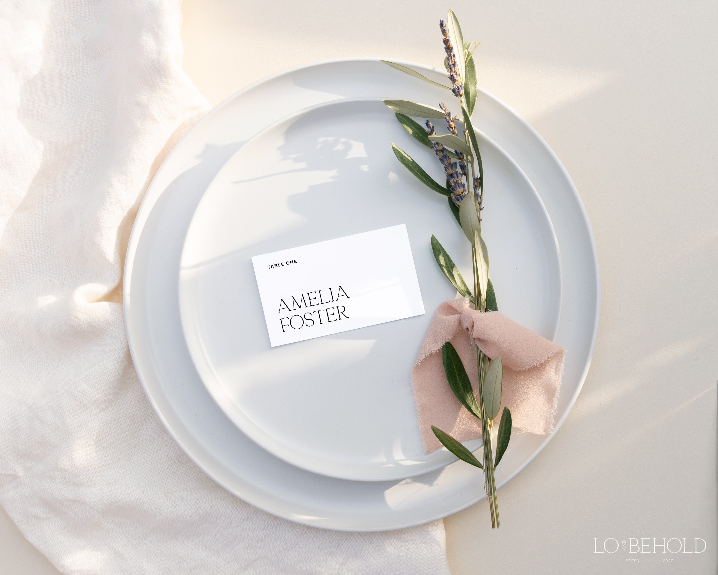 ALTAR | Minimalist Place Card Template DIY Instant Download Simple ...
