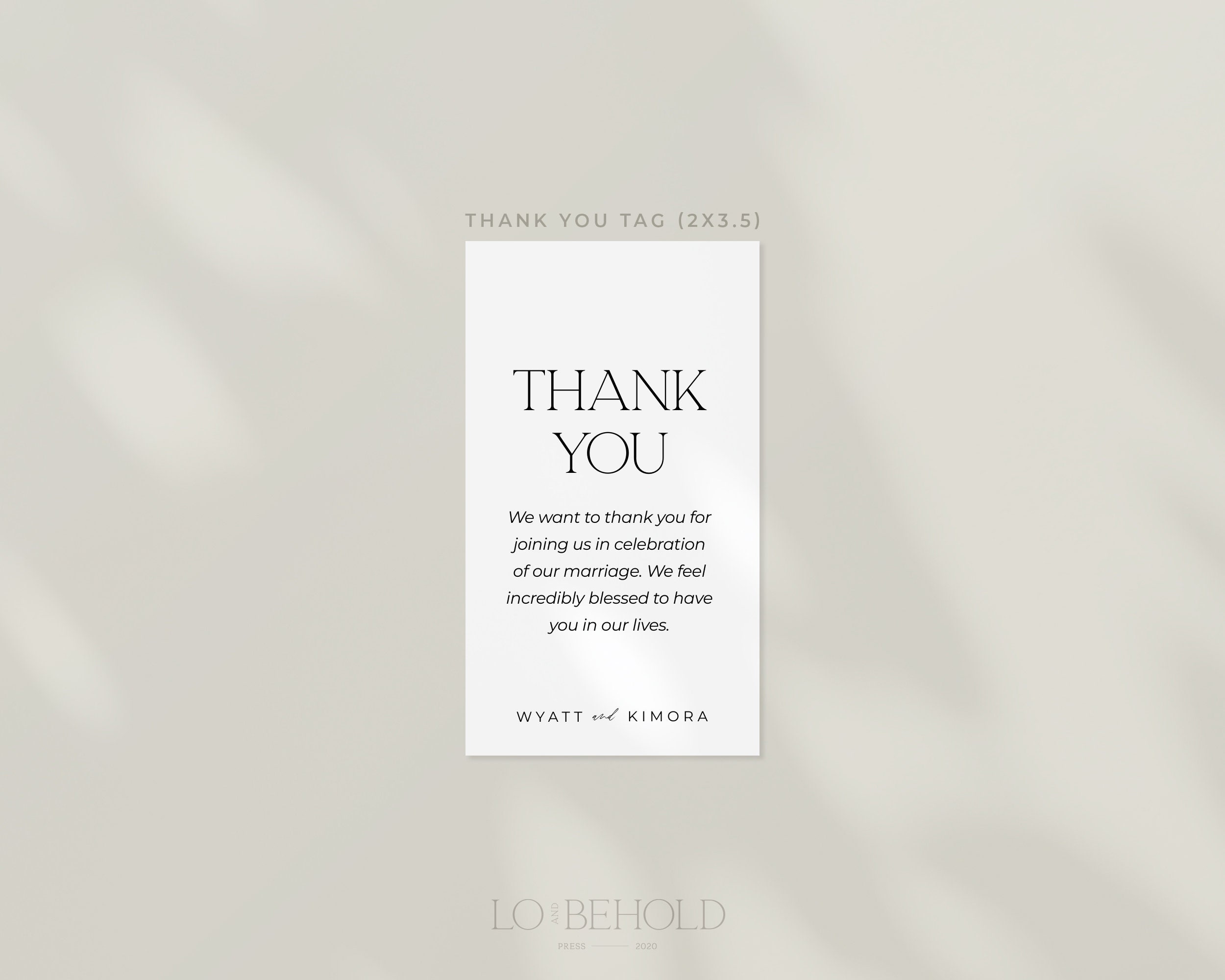 ALTAR Minimalist Thank You Tag Template DIY Instant Download | Etsy