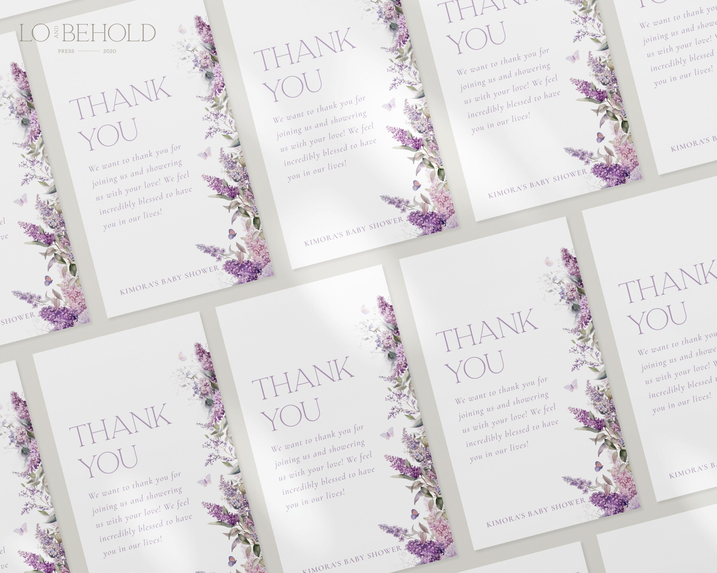 Wisteria Thank You Tag Template, Printable Baby Shower Thank You Tag ...