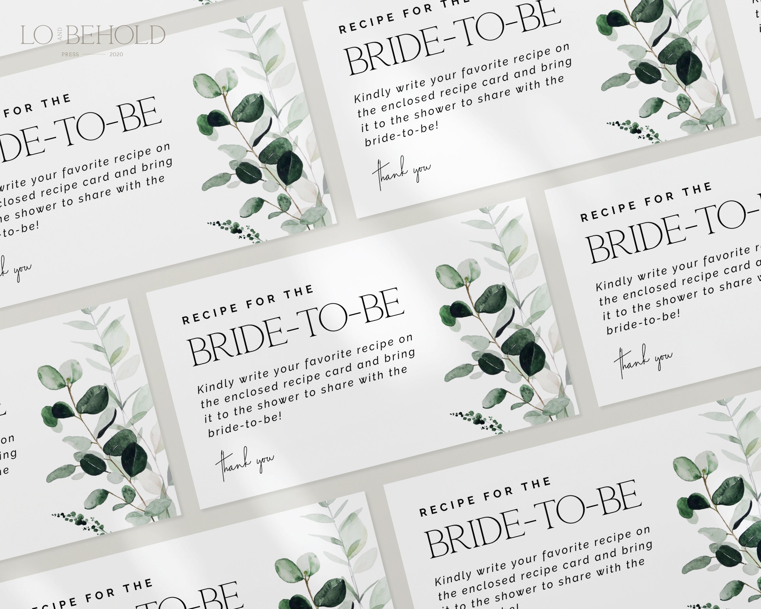 CYPRESS Recipe Card Template Download Minimalist Greenery | Etsy