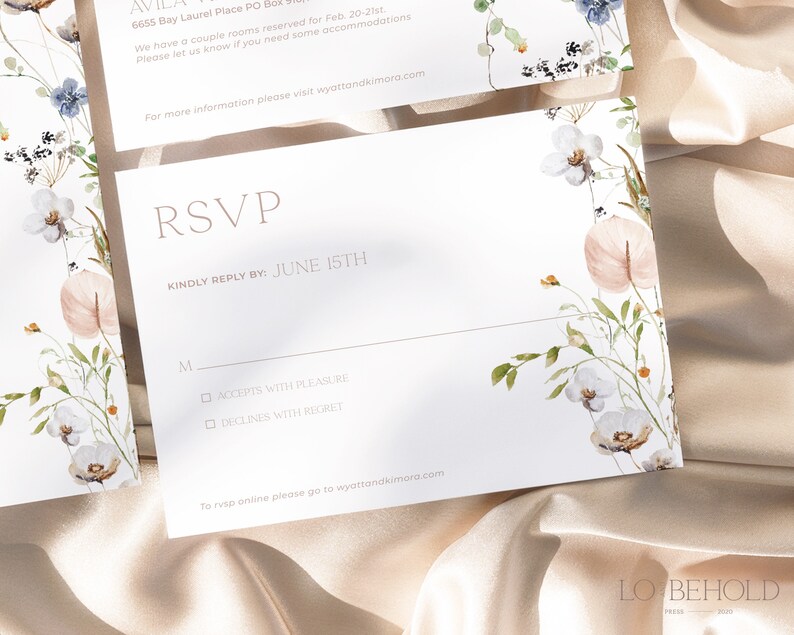 ENCHANTED | Wedding Invitation Suite Elegant Floral Editable Template ...