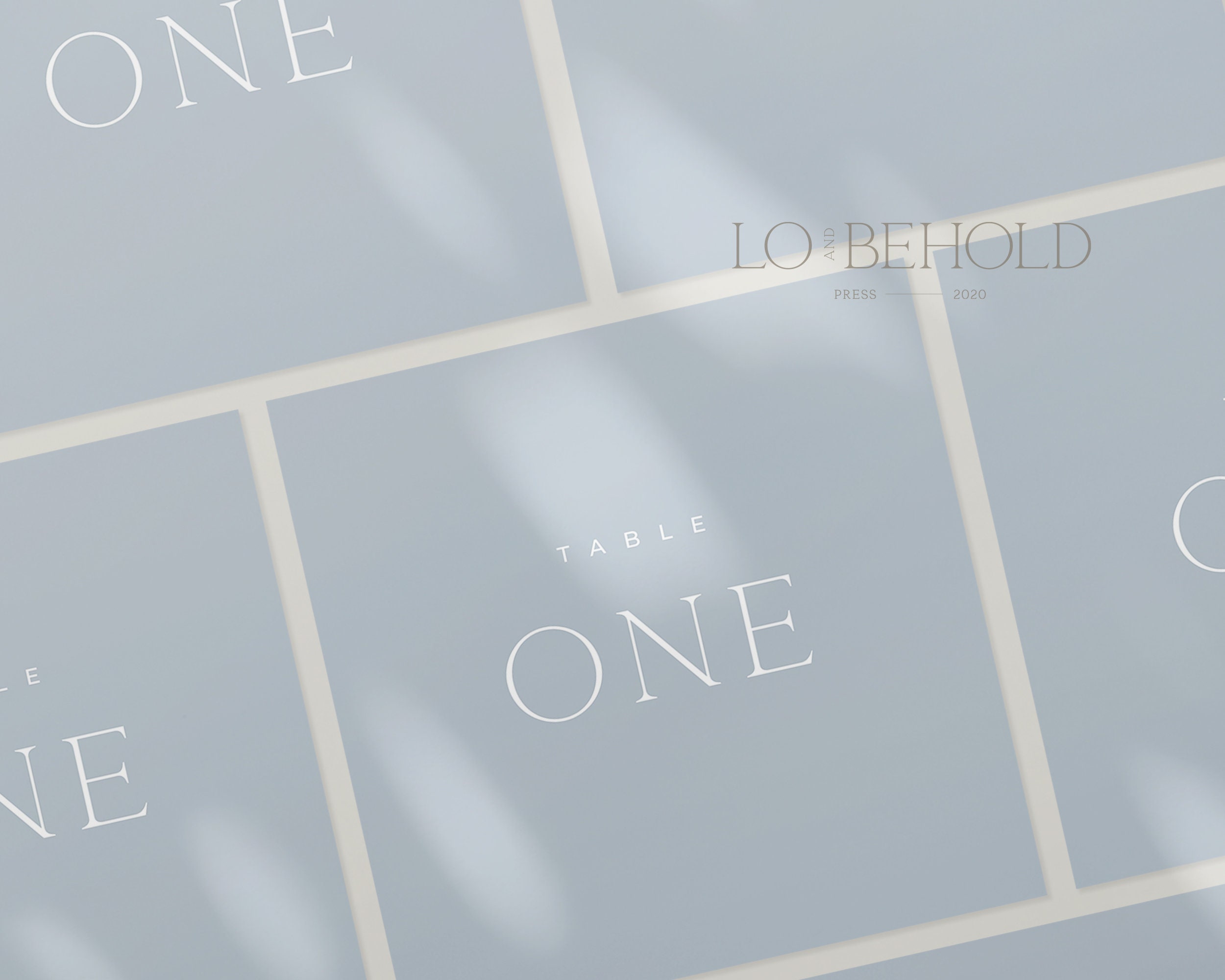GRACE | Table Number Template Dusty Blue Minimal Editable Template DIY ...
