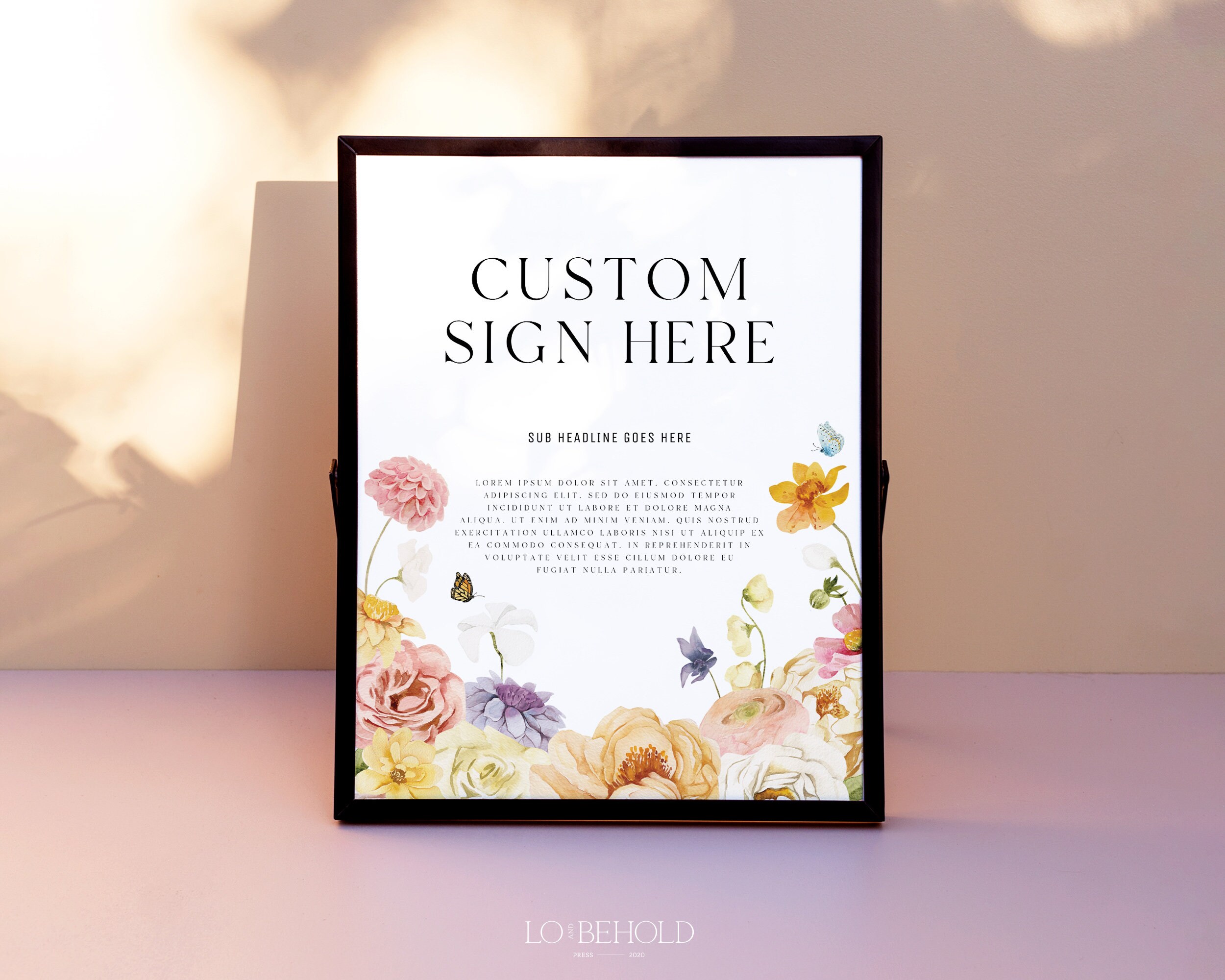 BLOOM Floral Custom Sign Template DIY Instant Download - Etsy