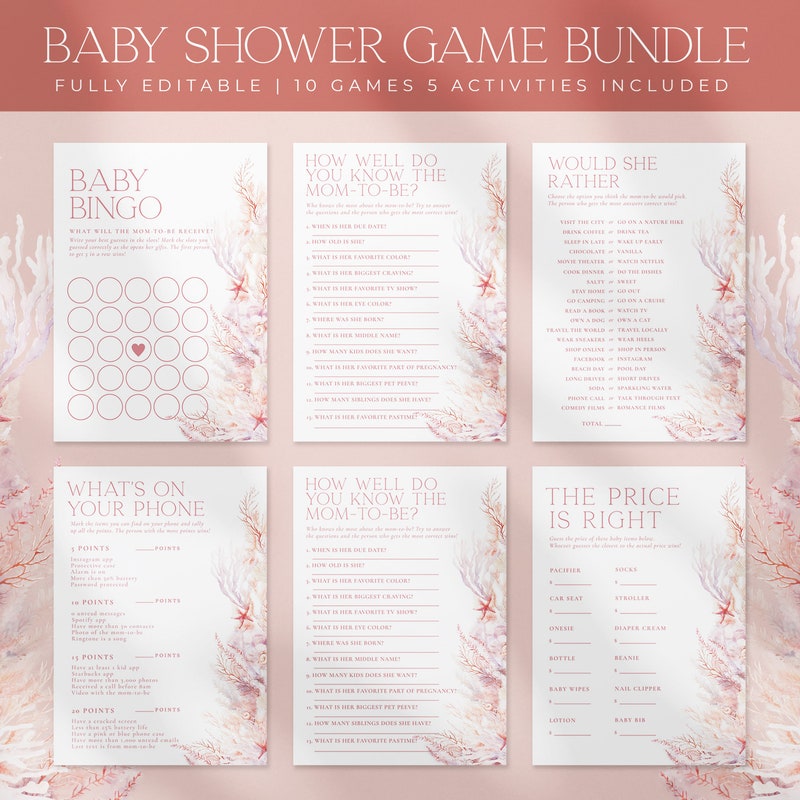 Baby Shower Games Bundle - Etsy
