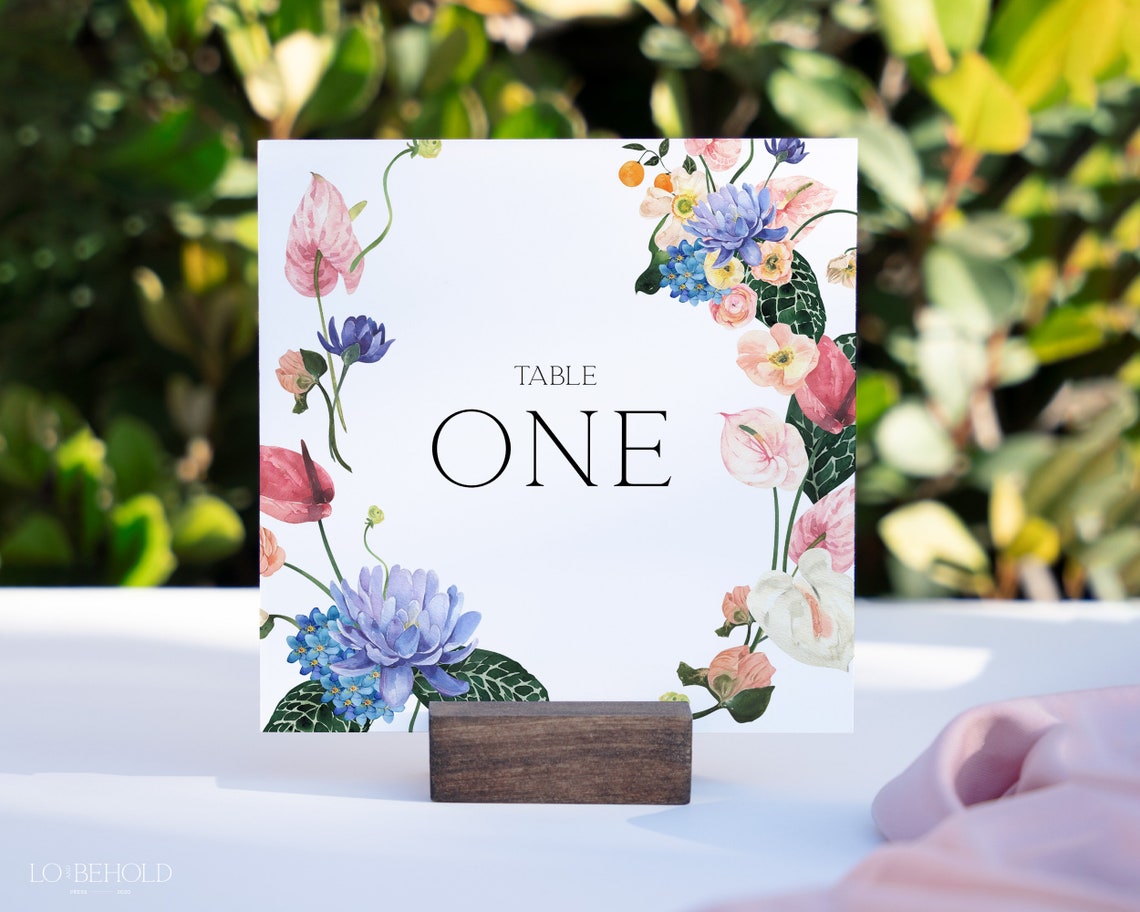 HOPE Table Number Template Elegant Floral Editable Template - Etsy