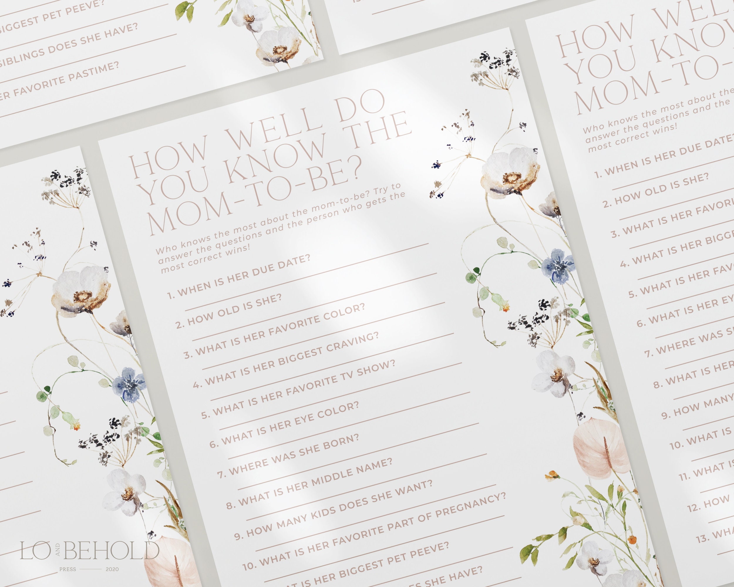 ENCHANTED Who Knows Mommy Best Baby Shower Game Editable - Etsy