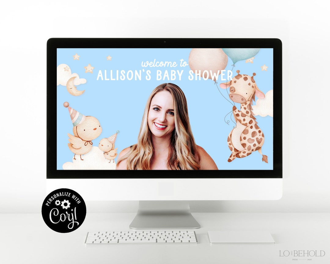 Zoom Background Baby Shower, Virtual Baby Shower, Social Distance ...