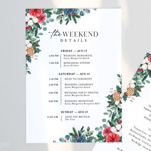 Holiday Itinerary Template, Printable Christmas Itinerary Schedule ...