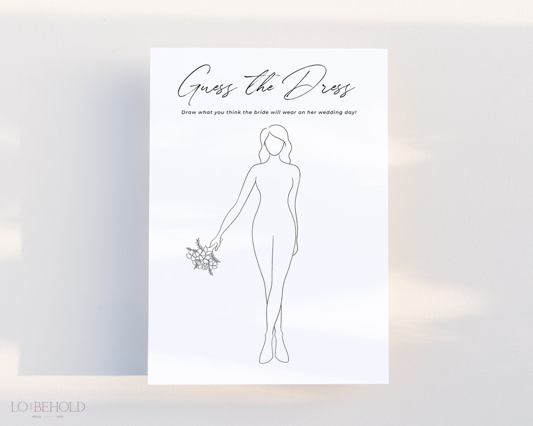 ALTAR | Guess the Dress Bridal Shower Game Template Download Minimalist ...