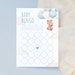 TEDDY Blue Bear Baby Bingo Game Template Download Bear With - Etsy